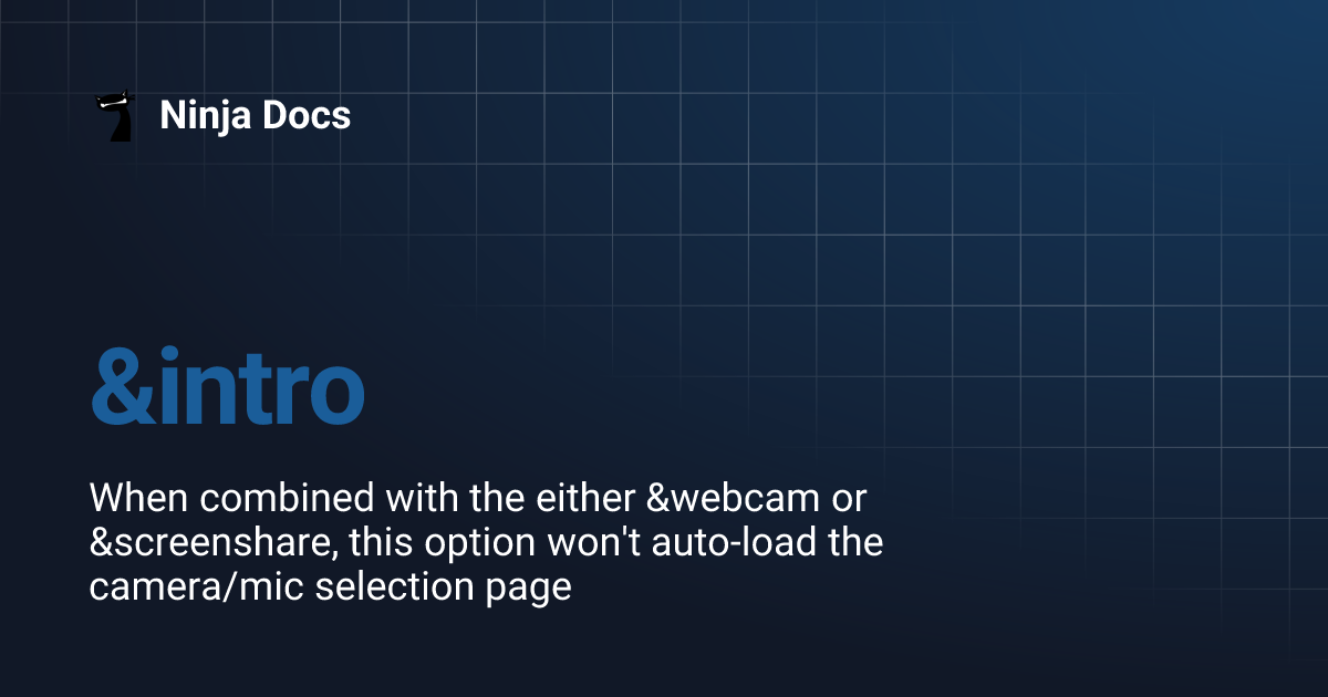 &intro | Ninja Docs