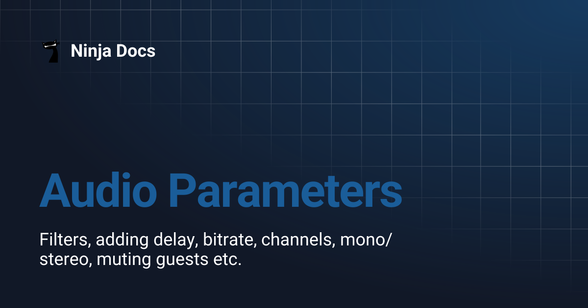 Audio Parameters | Ninja Docs