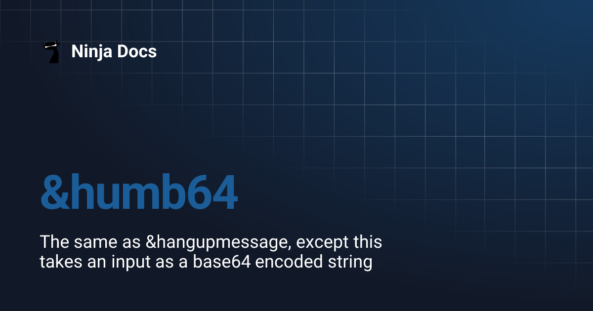 &humb64 | Ninja Docs
